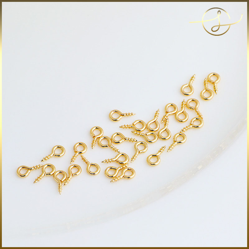 ねじ式ヒートン 9字式 接続 14Kメッキ DIYパーツ 手芸 基礎金具 アクセサリーパーツ Charm Link(チャームリンク) 問屋・仕入れ・卸・卸売の専門【仕入れならNETSEA】