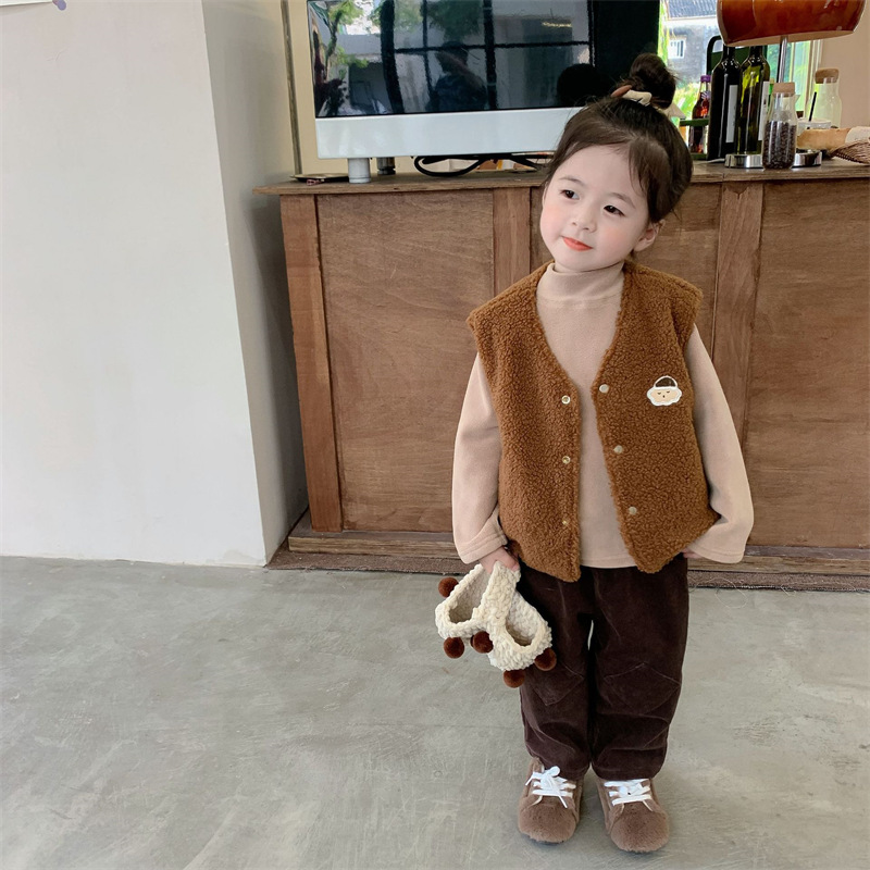 2022年春秋新作★子供服★女の子 ラムスキン カートゥーン ベスト コート★80cm-130cm Lateru_Baby 問屋・仕入れ・卸・卸売の専門【仕入れならNETSEA】
