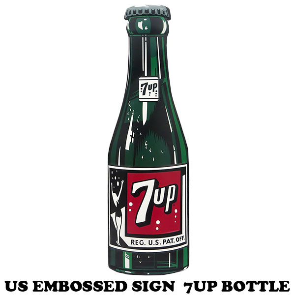 アメリカン エンボス メタルサイン 7UP BOTTLE【セブンアップ】 有限会社 ステップス 問屋・仕入れ・卸・卸売の専門【仕入れならNETSEA】