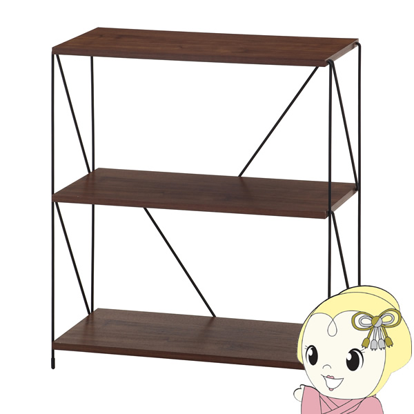 オープンラック オープンシェルフ 不二貿易 EZBO ワイヤーラック 3段 60幅ミドルブラウン 工具不要 組・ 株式会社 ヤサカ電気 問屋・仕入れ・卸・卸売の専門【仕入れならNETSEA】