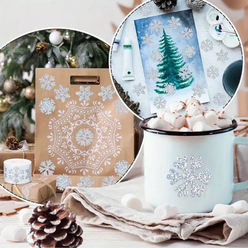 ありがとうシール クリスマス 雪の結晶 ロールシール 1点500枚 ステッカー 粘着シール | 卸売・ 問屋・仕入れの専門サイト【NETSEA】