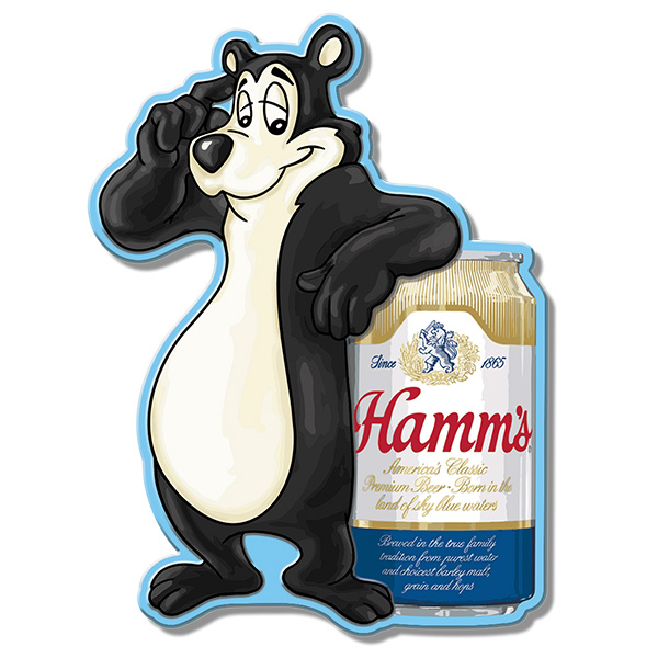 ダイカットエンボス メタルサイン Hamm's Bear【ハムズ ブリキ看板】 有限会社 ステップス 問屋・仕入れ・卸・卸売の専門【仕入れならNETSEA】