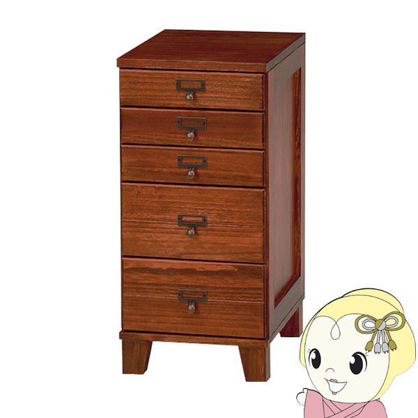 チェスト A4書類収納 5段 レトロ 収納 ブラウン 幅28×奥行37×高さ62cm | 卸売・ 問屋・仕入れの専門サイト【NETSEA】