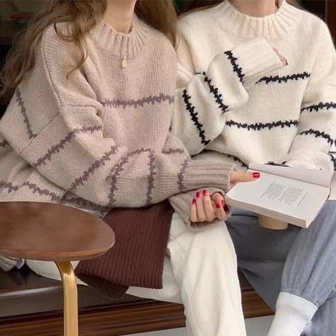 【2023秋新作】韓国風レディース服 秋 優しい きれいめ スウェット ボーダー柄 セーター ニット 株式会社 SNIFF JAPAN レディース服 問屋・仕入れ・卸・卸売の専門【仕入れなら ...