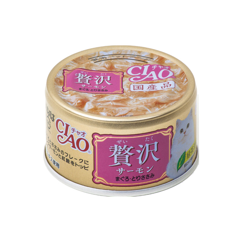 [いなばペットフード]CIAO 贅沢 サーモン まぐろ・とりささみ 80g | 卸売・ 問屋・仕入れの専門サイト【NETSEA】