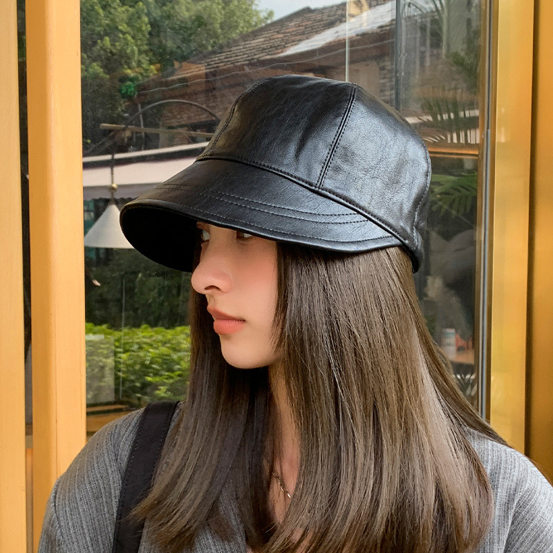 帽子 キャップ キャスケット ベレー帽 PU フェイクレザー 外出 お出かけ レディース 合同会社 Jams 問屋・仕入れ・卸・卸売の専門【仕入れならNETSEA】