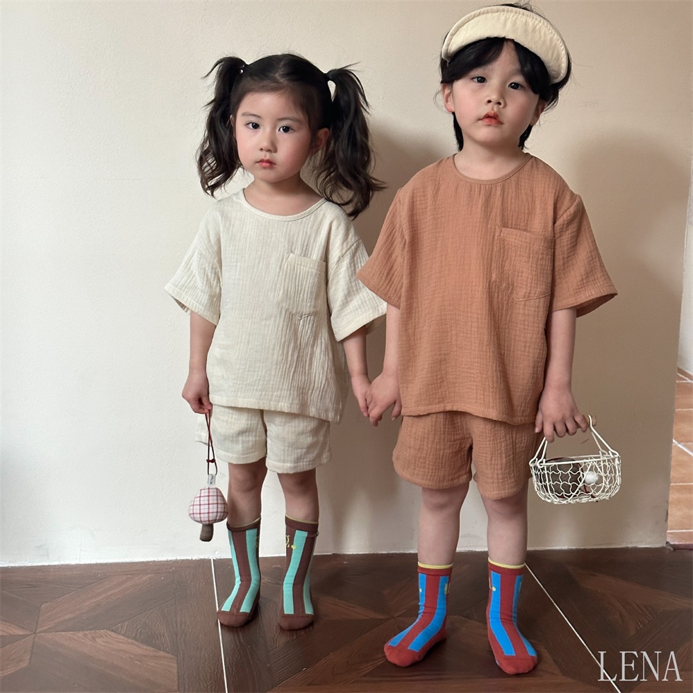 2024夏新作 ins 韓国風子供服 トップス + ズボン 2点セット カジュアル 2色 80-150cm LENA 問屋・仕入れ・卸・卸売の専門【仕入れならNETSEA】