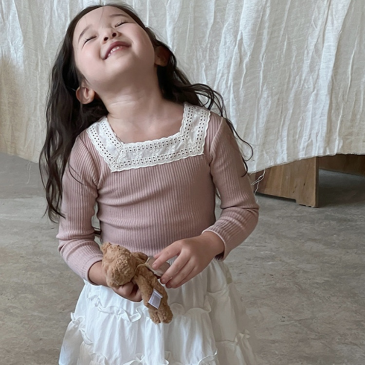 子供服 90~150cm キッズTシャツ レース襟トップス 韓国キッズ服 株式会社 C2Jジャパン 問屋・仕入れ・卸・卸売の専門【仕入れならNETSEA】