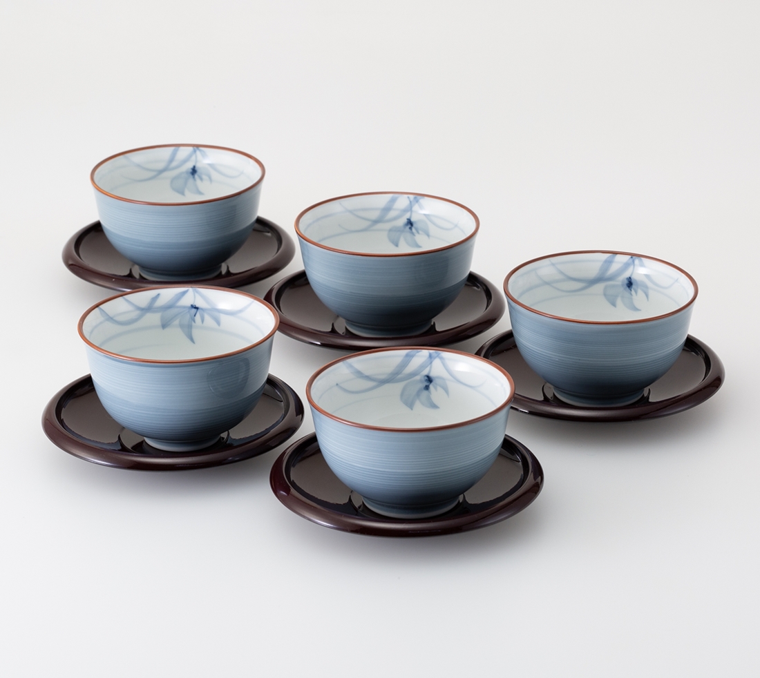 【SALE】【波佐見焼】 グレー蘭 茶托付仙茶揃 | 卸売・ 問屋・仕入れの専門サイト【NETSEA】