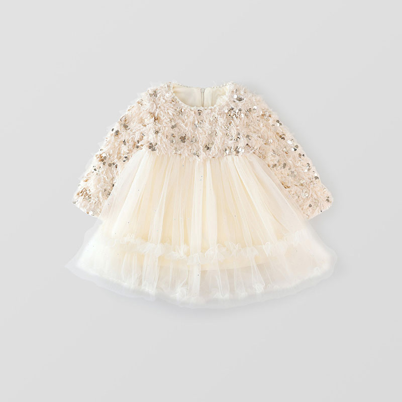 秋冬新作 韓国風子供服 キッズ ガール シフトドレス ワンピース スパンコール 裏ボアワンピ 90-140 BTD&ENGI 株式会社 | 卸売・ 問屋・仕入れの専門サイト【NETSEA】