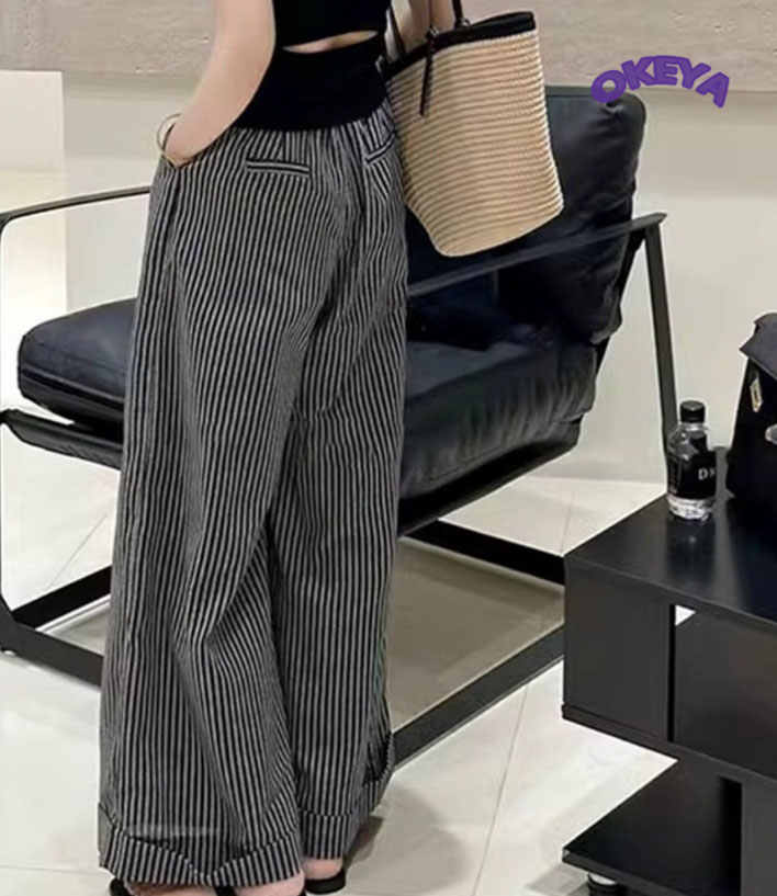 2025年春新作 レディース ボトムス ワイドパンツ ロングパンツ ストライプ カジュアル M#-2XL# | 卸売・ 問屋・仕入れの専門サイト【NETSEA】