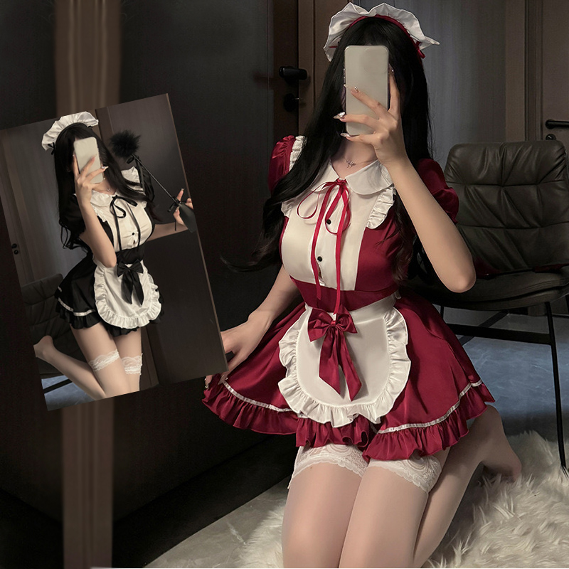 【即納】2色 つるつる生地 メイド服 コスプレ衣装 コスチューム【5439】 | 卸売・ 問屋・仕入れの専門サイト【NETSEA】