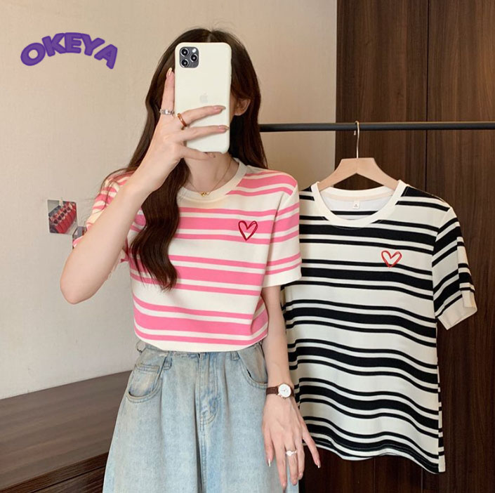 2025年夏新作 レディース服 トップス tシャツ 半袖 ボーダー カジュアル 2色展開 M#-2XL# | 卸売・ 問屋・仕入れの専門サイト【NETSEA】