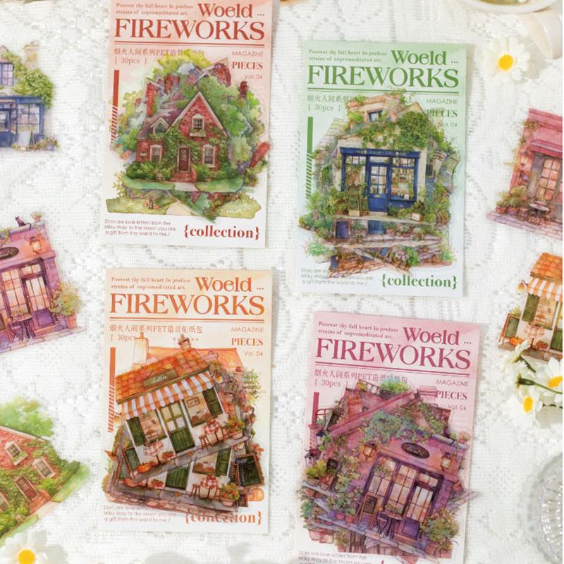 ステッカー PETシール 手帳素材 造景 ハウス 30枚入 | 卸売・ 問屋・仕入れの専門サイト【NETSEA】