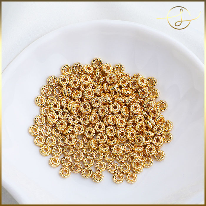 ねじれスペーサー 平メタルビーズ チャーム スペーサー ロンデル 14Kメッキ DIYパーツ 手芸 基礎金具 Charm Link(チャームリンク) 問屋・仕入れ・卸・卸売の専門【仕入れなら ...