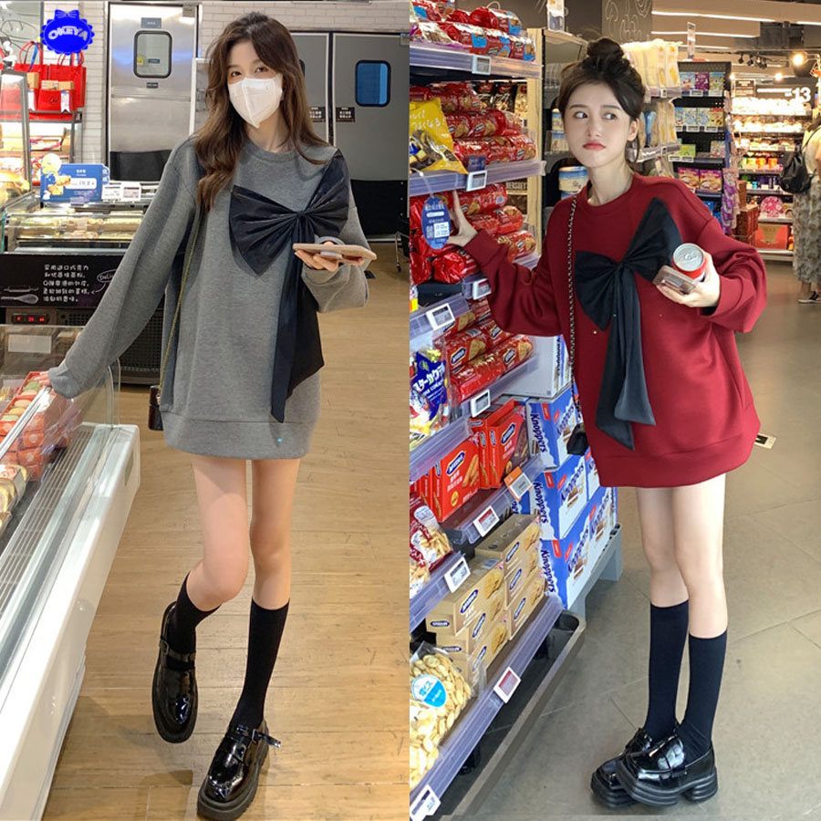 レディース服 秋冬新作 トップス ワンピース パーカー リボン 可愛い ゆったり 2色展開 M#-4XL# 個人事業主 OKEYA | 卸売・ 問屋・仕入れの専門サイト【NETSEA】