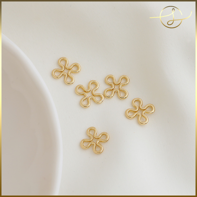 四つ葉スペーサー 平メタルビーズ チャーム ロンデル 14Kメッキ DIYパーツ 手芸 基礎金具 | 卸売・ 問屋・仕入れの専門サイト【NETSEA】