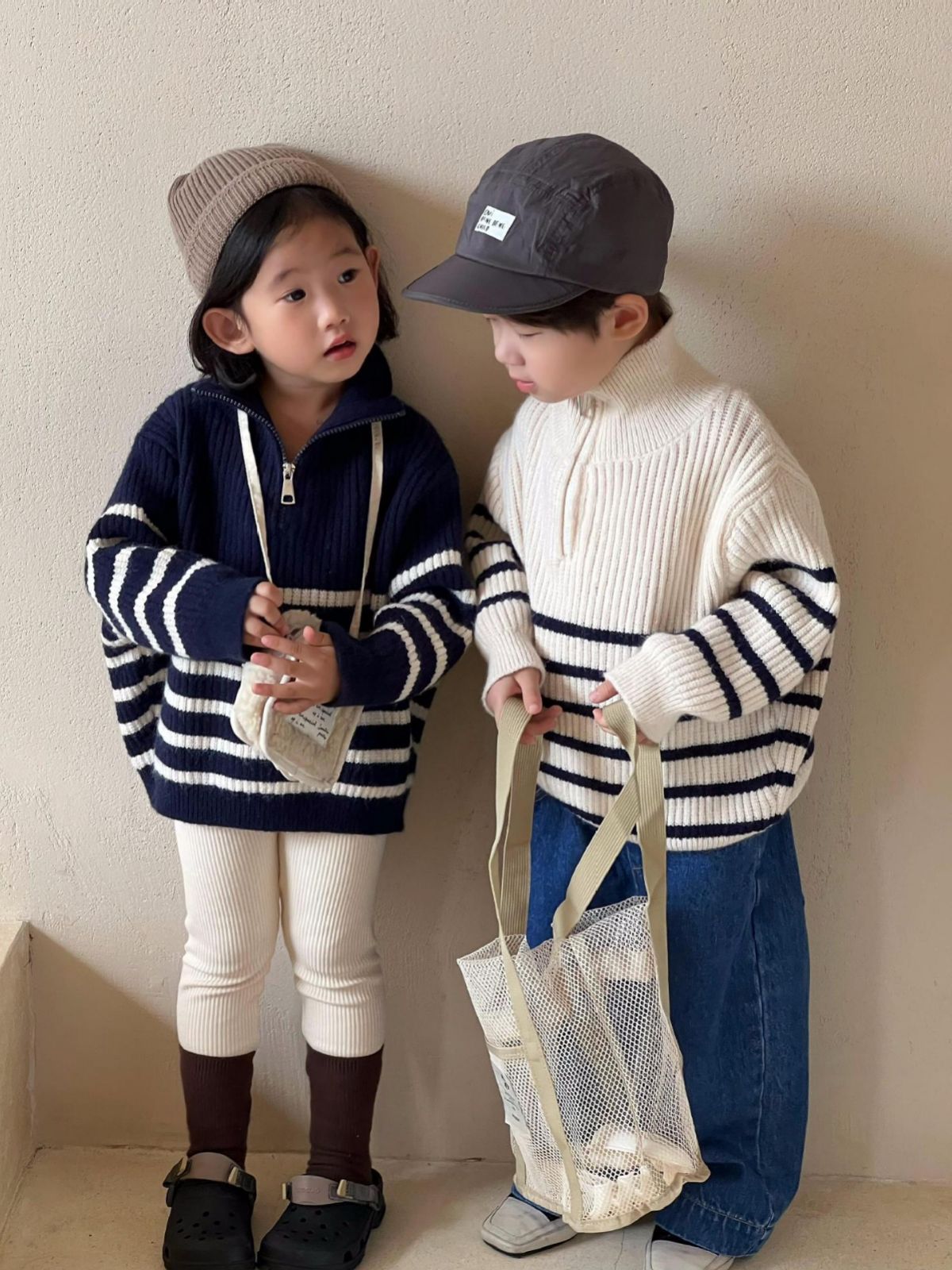2023年秋新作★子供服★男女兼用 ストライプ 柄 ニットウェア プルオーバー ★80-140cm | 卸売・ 問屋・仕入れの専門サイト【NETSEA】
