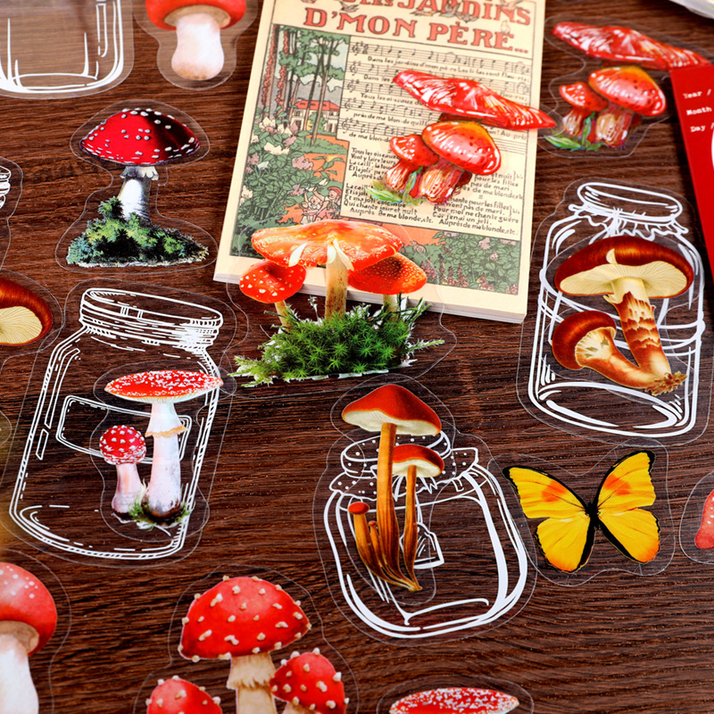 40枚入 きのこのステッカー 花植物 蝶 ステッカー DIY ダイアリーデコステッカー | 卸売・ 問屋・仕入れの専門サイト【NETSEA】