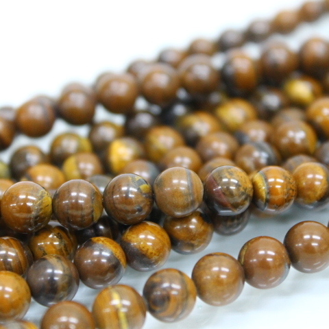 【現品限り】連 アイアンタイガーアイ 丸 8mm 天然石卸売 ストーンクラブ 問屋・仕入れ・卸・卸売の専門【仕入れならNETSEA】