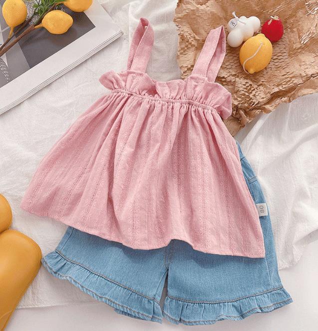 【2点セット】 韓国風子供服 ベビー服 袖なし 韓国版 INS 2024夏新作 可愛い 上着+ズボン 80-120CM 彼女のお店 問屋・仕入れ・卸・卸売の専門【仕入れならNETSEA】