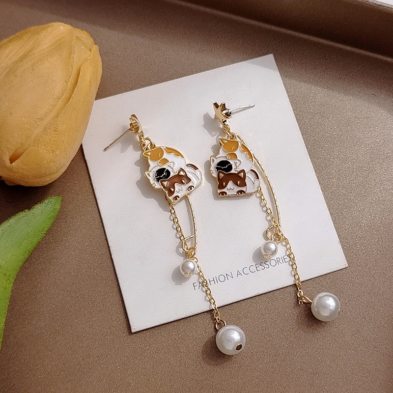 s925 パール 猫ピアス タッセルピアス 韓国ファッション かわいいねこ 猫アクセサリー 猫雑貨 | 卸売・ 問屋・仕入れの専門サイト ...