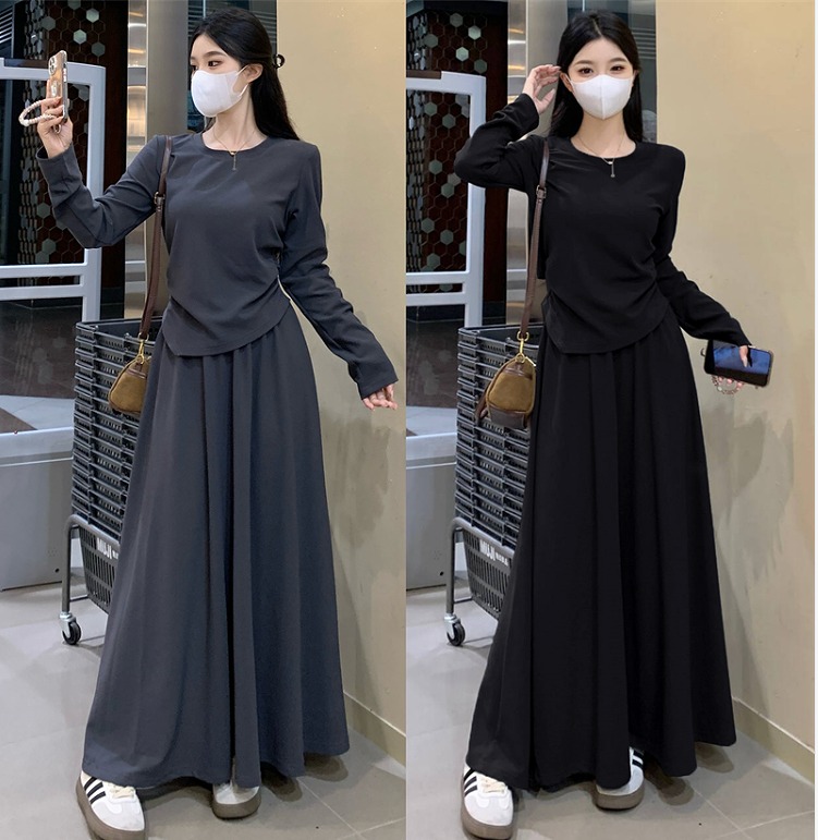 【大きいサイズM-4XL】【秋冬新作】ファッション/上下セットトップス♪ブラック/グレー2色展開 株式会社 スリー・ストンズ レディース 問屋・仕入れ・卸・卸売の専門【仕入れならNETSEA】