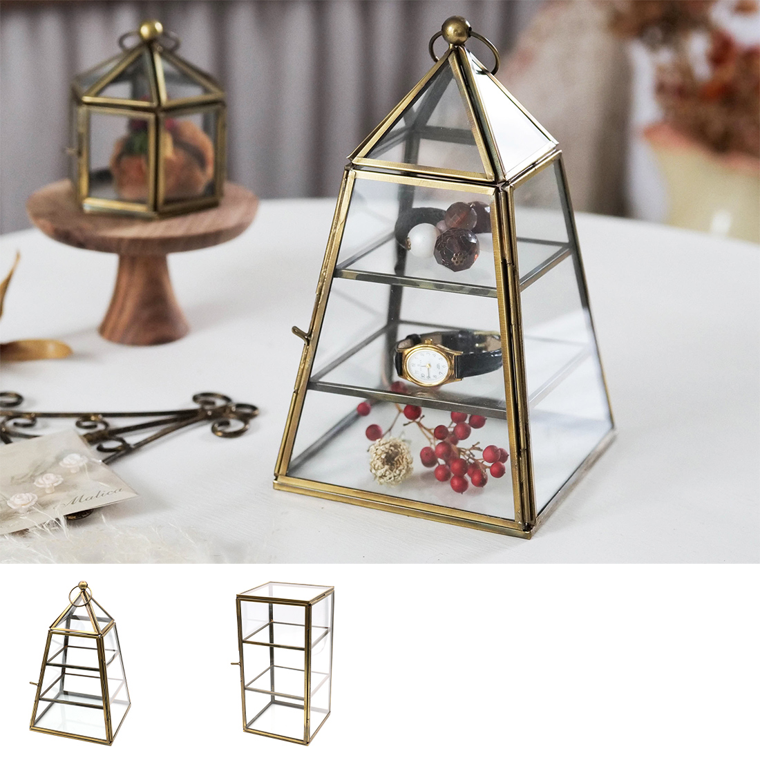 モロッカン ガラス3段コレクションBOX[小物入れディスプレイラックショーケース24AWaw] | 卸売・ 問屋・仕入れの専門サイト【NETSEA】