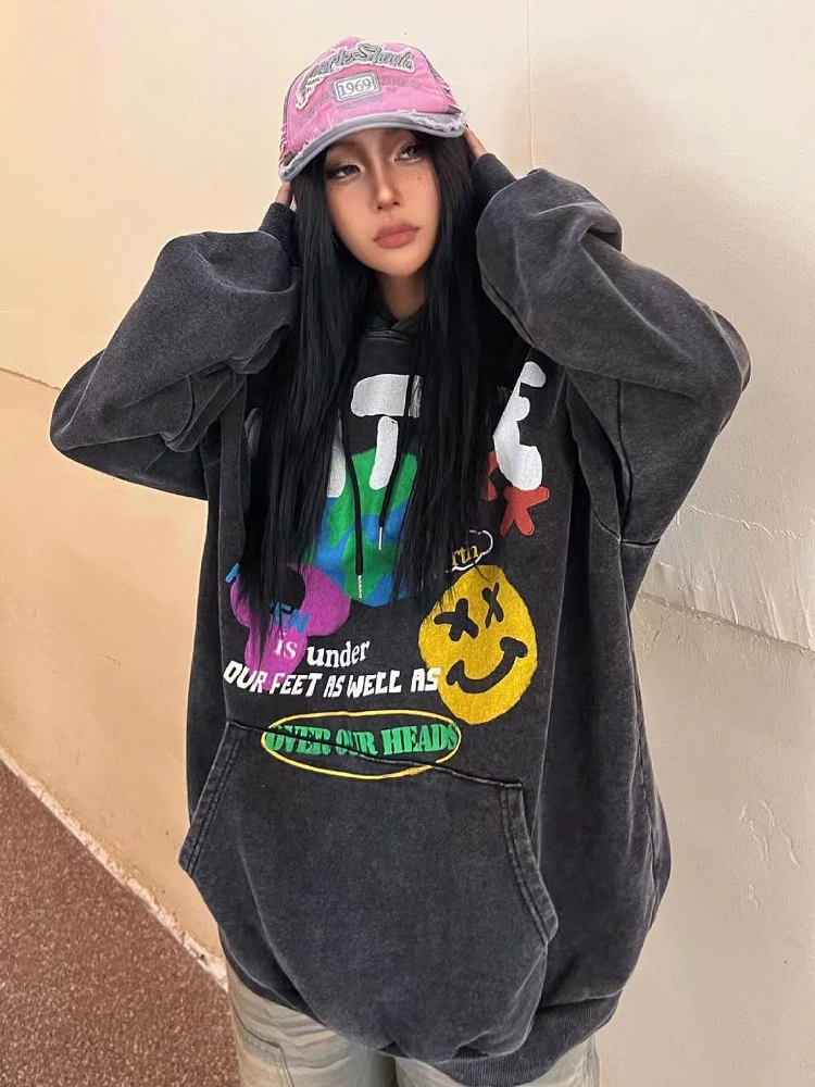 【予約224158】大きいサイズ秋冬新作 韓国風 レディース 長袖 プリント 帽子付き パーカーLL-4L トモニ貿易合同会社 | 卸売 ...