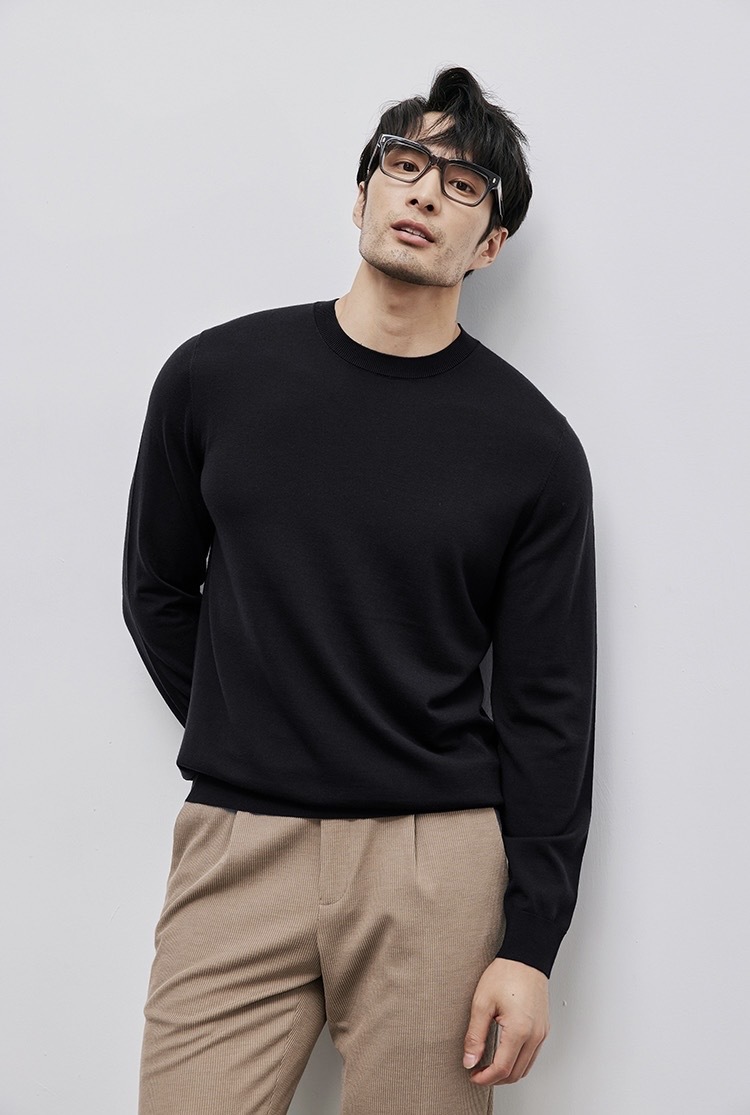 高級 ウール セーター メンズ クルーネック 秋冬 ニット トップス 天然シルク 3色 M~3XL X&W | 卸売・ 問屋・仕入れの専門サイト【NETSEA】