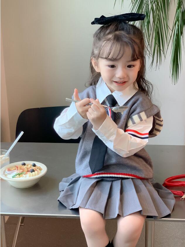 2023 子供服 キッズ シャツ ベスト プリーツスカート セットアップ 女の子 秋服 おしゃれ 鳴美国際商事株式会社 | 卸売・ 問屋 ...