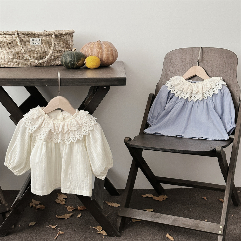 ★BaBy★ 73~100cm ベビーTシャツ レースネックトップス 韓国ベビー服 | 卸売・ 問屋・仕入れの専門サイト【NETSEA】