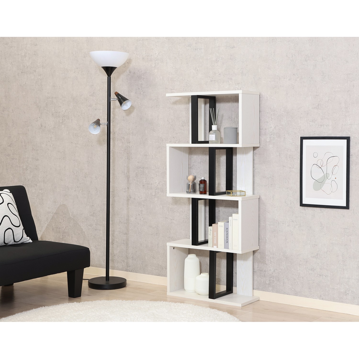 S字ディスプレイラック 4段 オークWH | 卸売・ 問屋・仕入れの専門サイト【NETSEA】