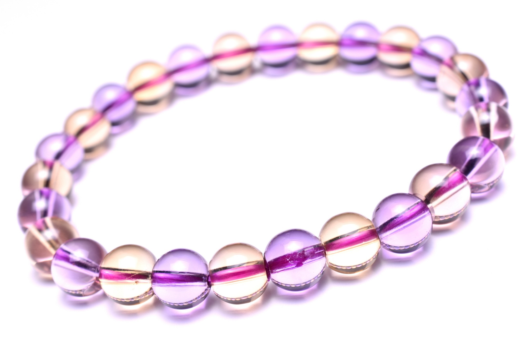 クリア アメジスト＆シトリン 7.5mm ブレスレット 1個売り _B1376-75 | 卸売・ 問屋・仕入れの専門サイト【NETSEA】