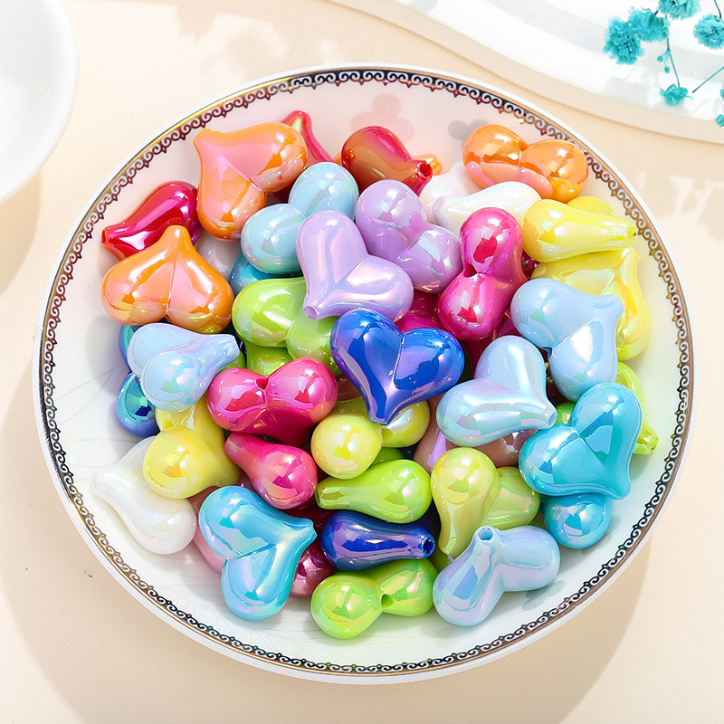 UV透彩ハート型ストレートホールアクリルビーズ（高さ10mm、幅17mm、孔径3mm） | 卸売・ 問屋・仕入れの専門サイト【NETSEA】