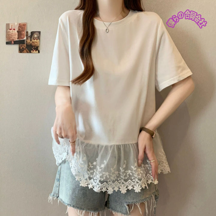 INS日系 レディース服 トップス tシャツ ブラウス 切り替え カジュアル 2025年夏新作 M#-4XL# | 卸売・ 問屋・仕入れの専門サイト【NETSEA】