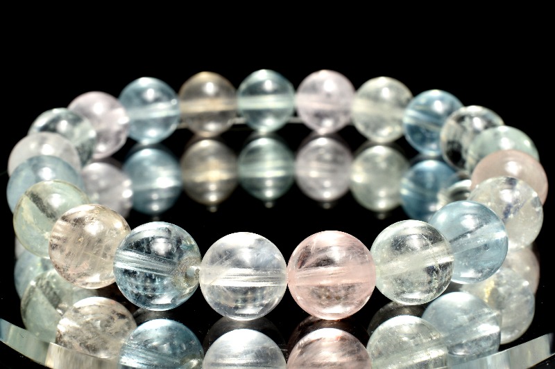 【1点物】クリア マルチカラー MIXベリル 9.5mm ブレスレット _MA687 | 卸売・ 問屋・仕入れの専門サイト【NETSEA】