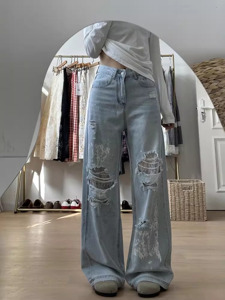 【予約225836】大きいサイズ春夏 韓国 カレッジ風 新しいデザイン カジュアル デニムパンツS ~6L | 卸売・ 問屋・仕入れの専門サイト【NETSEA】