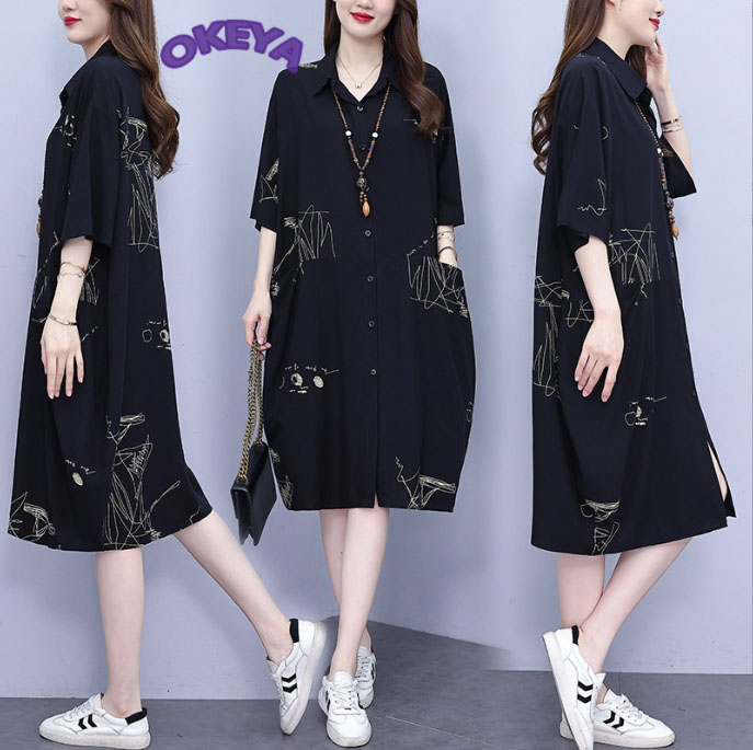 レディース服 ワンピース シャツワンピース 前開き ファション ゆったり 2025年夏新作 L#-5XL# | 卸売・ 問屋・仕入れの専門サイト【NETSEA】