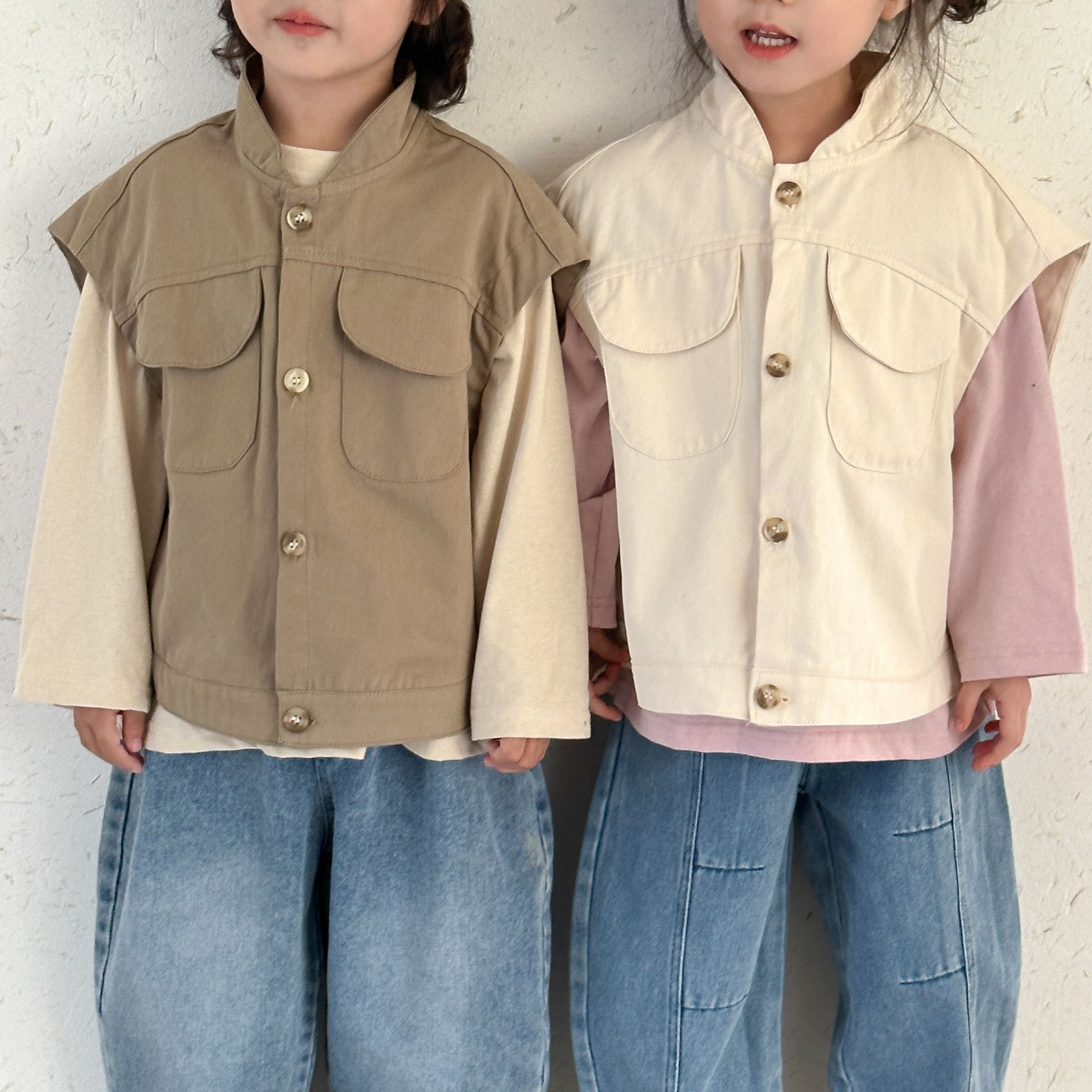 2025新作韓国風 子供服 ベビー服 キッズ 男女兼用 チョッキ 2色 80cm-150cm | 卸売・ 問屋・仕入れの専門サイト【NETSEA】