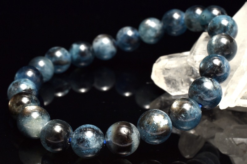 【1点物】南アフリカ産 金属シラー ブラックアクアマリン 8.5mm ブレスレット _MC518 | 卸売・ 問屋・仕入れの専門サイト【NETSEA】