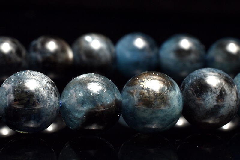 【1点物】南アフリカ産 金属シラー ブラックアクアマリン 9mm ブレスレット _MC519 | 卸売・ 問屋・仕入れの専門サイト【NETSEA】