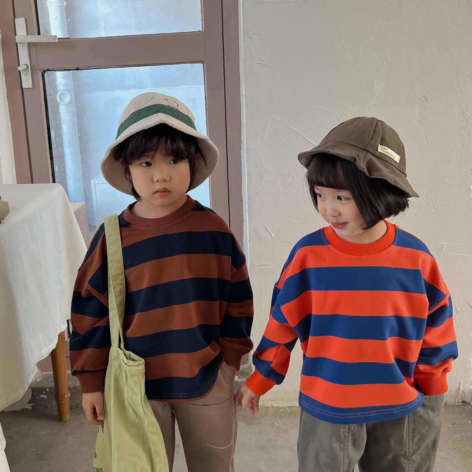 2022年春秋新作★子供服★トップス ストライプ 柄 ラウンドネック パーカー★80cm-130cm｜Lateru_Baby【NETSEA】問屋・卸売・卸・仕入れ専門