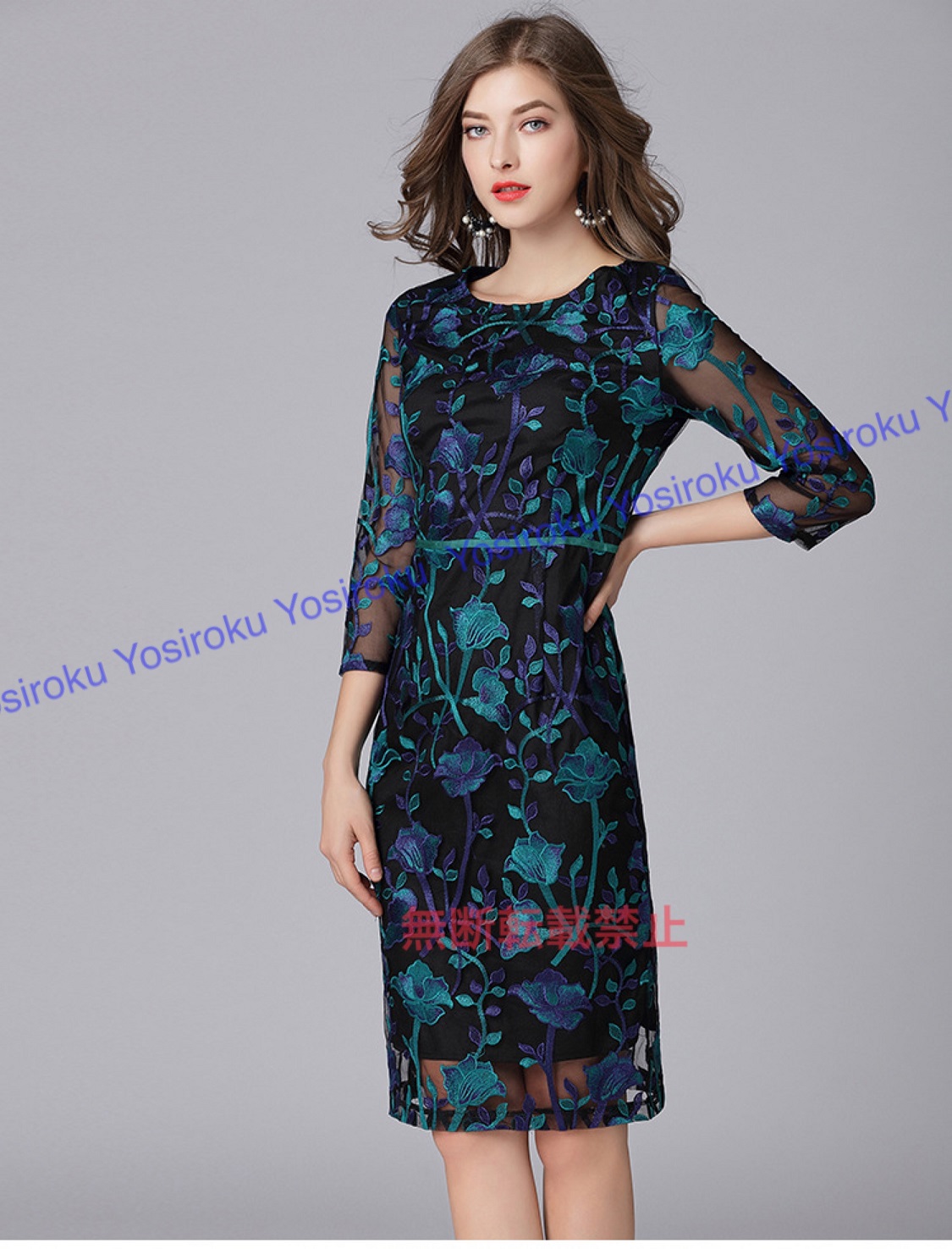 長期在庫 L～6L★結婚式 パーティー 披露宴 ニ次回 配カラー花柄刺繍レース ドレス ワンピース | 卸売・ 問屋・仕入れの専門サイト【NETSEA】