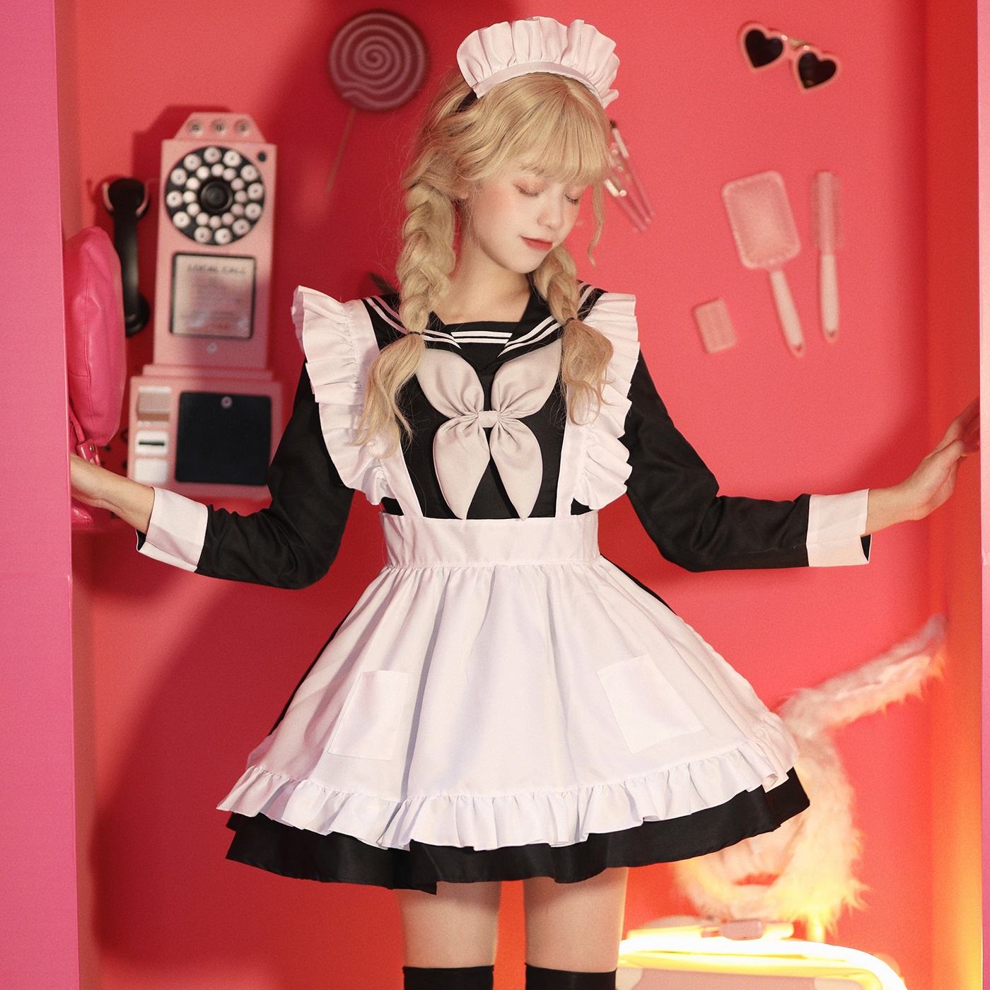 S～6L大きいサイズ★コスプレ メイド服 エプロン ロリータ クラシカル セーラー服 4set | 卸売・ 問屋・仕入れの専門サイト【NETSEA】