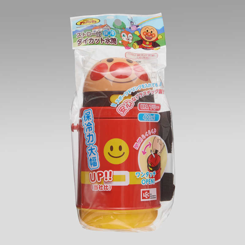 レック アンパンマン ストロー付ダイカット水筒 400ml KK-318 （水筒） 株式会社サンプラス 問屋・仕入れ・卸・卸売の専門【仕入れならNETSEA】