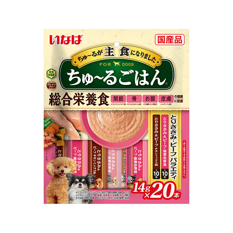[いなばペットフード]いなば ちゅ～るごはん とりささみ ビーフバラエティ 14g×20本 ラブリー・ペット商事 株式会社 問屋・仕入れ・卸・卸売の専門【仕入れならNETSEA】