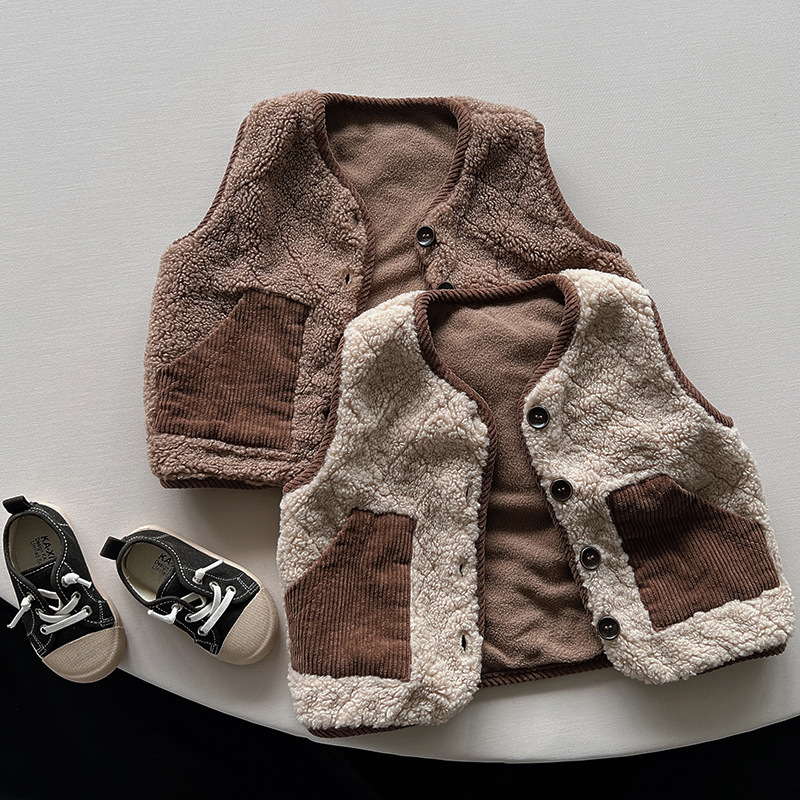 2023秋冬新作 韓国風子供服 キッズ服 厚い カーディガン ベスト チョッキ コート アウター 2色 80-130cm LENA 問屋・仕入れ・卸・卸売の専門【仕入れならNETSEA】