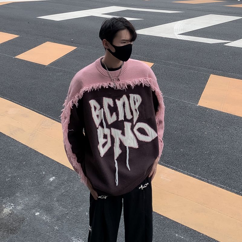 トップス ニット セーター 毛糸 フリンジ クルーネック ラウンドネック メンズ 合同会社 Jams 問屋・仕入れ・卸・卸売の専門【仕入れならNETSEA】