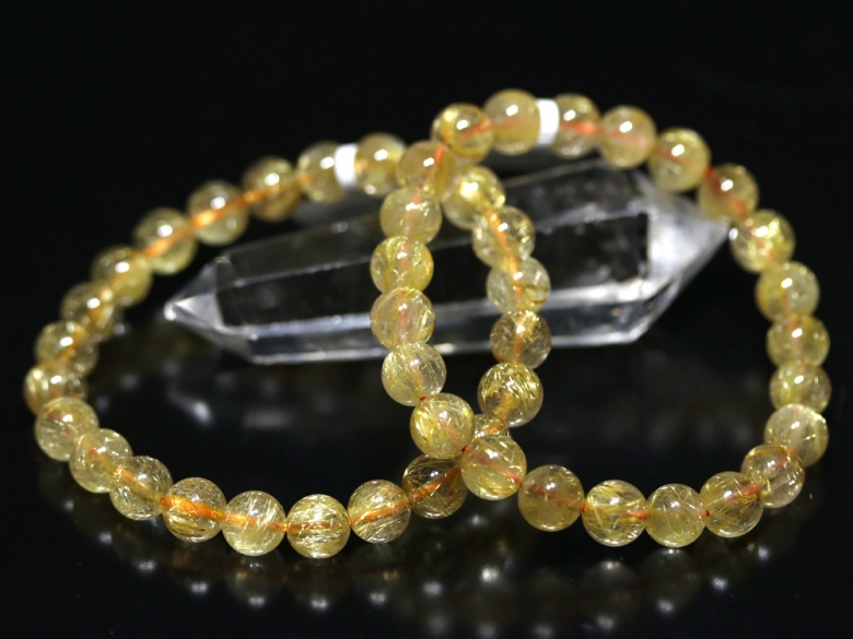 ☆高品質☆【ブレスレット】ゴールデンルチルクォーツ (4A) (約7.5～8mm) 天然石卸のストーンキャッスル | 卸売・ 問屋・仕入れの専門サイト【NETSEA】